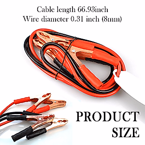 67" 150A Heavy Battery Duty Jumper Cables - Alligator Clips Electrical Battery Clamps for Emergency Roadside Assistance - Universal Jumper Cables for Car Truck Van Bus