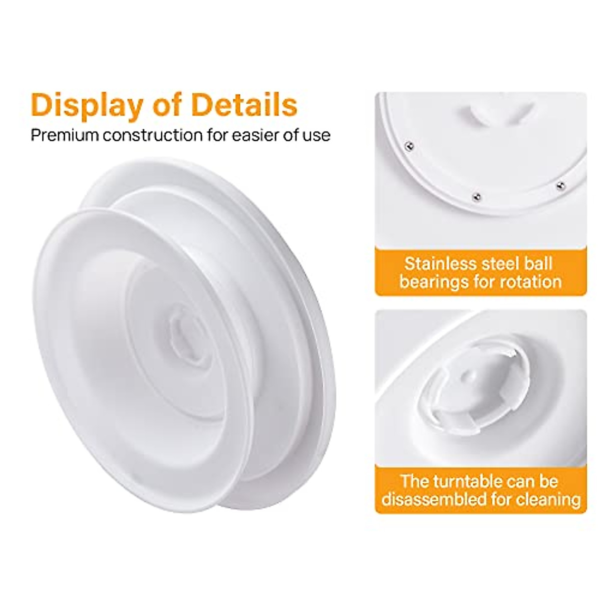 Kootek 11 Inch Rotating Cake Turntable, Turns Smoothly Revolving Cake Stand Cake Decorating Kit Display Stand Baking Tools Accessories Supplies for Cookies Cupcake (White)