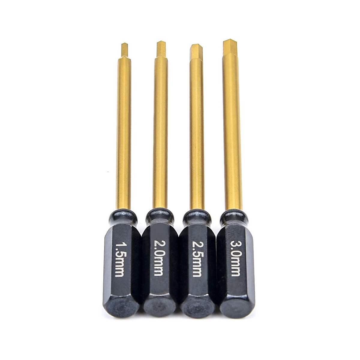 RC Hex Drill Bit 1.5mm 2.0mm 2.5mm 3.0mm Hex Screwdriver Tip RC Hobby Tools Kit for RC Helicopter Model(4PCS)