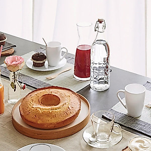 Bormioli Rocco Set Of 2 Moresca Bottles, 33.75 Oz. Clear Textured Glass, With Swing Top Hermetic Lid, Leak Proof Water Bottle, Dishwasher Safe, Made In Italy