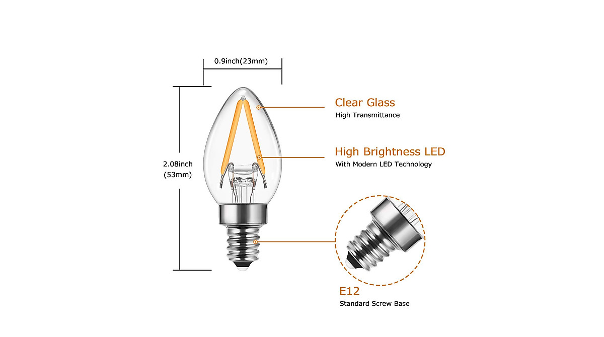 DORESshop Mini Candelabra LED Bulbs - 4Pack