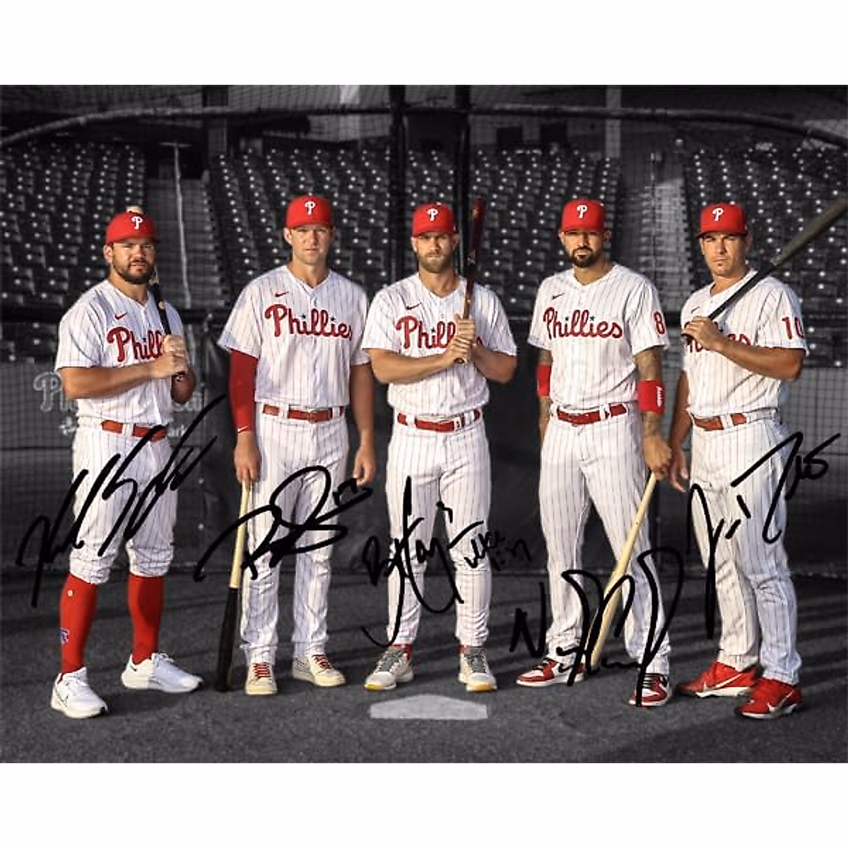 Ikonic Fotohaus Bryce Harper Schwarber Realmuto Hoskins Castellanos Signed Photo Autograph Print Wall Art Home Decor