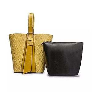 ZLXDP Women's Leather Handbags Women's Bucket Tote Bags Shoulder Messenger Bags (Color : D, Size