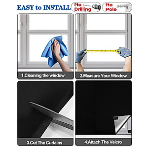 Blackout Shades for Windows(39" x 57"), Marsheepy 100% Blackout Blinds for Windows, Portable Blackout Curtains, Room Darkening Shades for Baby Nursery, Bedroom, Dorm Room, Office or Travel Use