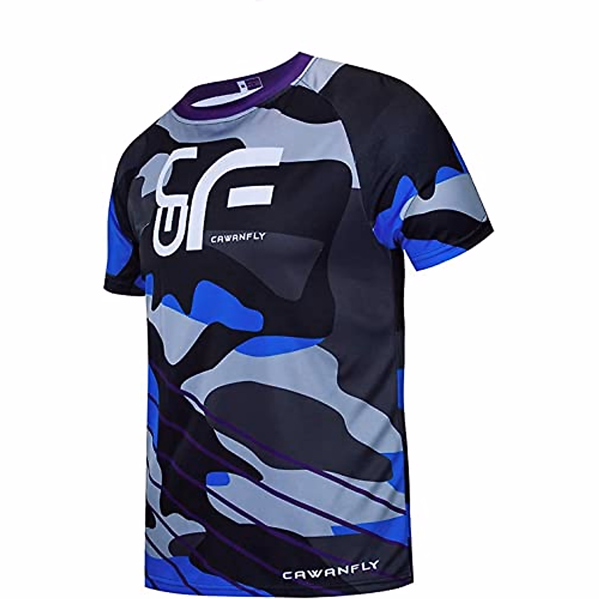 Downhill Cycling Jersey Men's Racing Jersey Short Sleeve Cycling Clothing Mountain Bike Shirt, S-089, Large