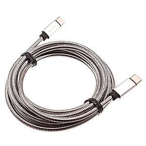 Type-C to USB-C 6ft Metal PD Cable Compatible with Amazon Fire 7 Kids (2022 Release),HD 10 (2019 Release) - Charger Cord Power Wire Sync Long N6O