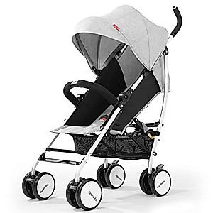 Umbrella Stroller for Toddler - Lightweight Compact Travel Foldable Baby Stroller, 3D Light Weight Portable Pram for Infant with Canopy Grey