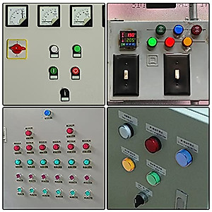 GASHER 12V/24V/110V 20mA Energy Saving LED Indicator Light Mounting Hole Size 22mm (7/8 Inch) Green Yellow Red Blue White 10 Pcs