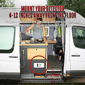 RV Propane Gas Detector, Aprvtio ALD-20 Digital RV Propane/LPG Gas Alarm 12V, 85dB Alarm, for Trailer, Motorhome,Motor Coach, Truck Camper, Equipped with 3 Brackets,Easy to Install,White