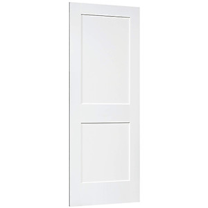 Snavely International 2-Panel Door, White Primed Shaker, Solid Wood Core (30x80)