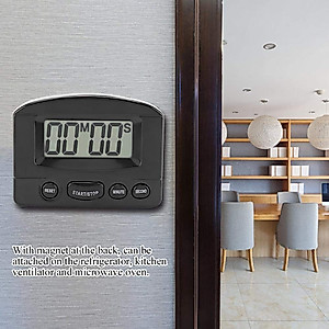 Fdit Portable Digital Kitchen Timer Clock Countdown Timer Large LCD Display Kitchen Use with Bracket Magnet(Black)