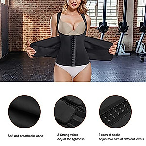 Eleady Waist Trainer Vest for Women Corset Trimmer Belt Slimming Body Shaper Tummy Control Cincher Workout Girdle (Black, Medium)