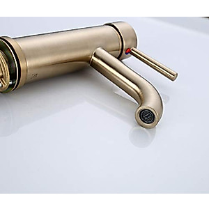 Derengge Single Lever Bathroom Faucet,Single Hole Bathroom Sink Faucet,Brushed Gold Lavatory Faucet,F-509-CS