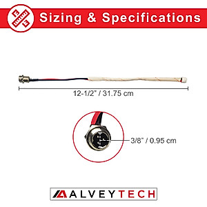 AlveyTech Mini 3-Prong 4-Wire Charger Port - Replacement Switch Harness for Gyroor Warrior G2, Swagtron Swagboard T1 Pro, T3, T5, T6 Outlaw, Original Swagway, Hoverboard, Scooter