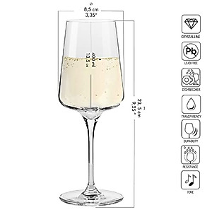 Krosno white and sparkling wine glasses | 6 pieces set | 13.52 oz | Infinity Collection | Elegant | Crystal Glass | Lead-free glass | Perfect for Homes, Restaurants and Receptions | Dishwasher Safe