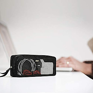 CM Travel Cable Organizer Case Bag Portable Computer Accessories Zipper Mesh Pouch Bag for Holding Laptop Mouse, Power Bank, USB, Adapter, Charger, Cellphone and Cosmetics