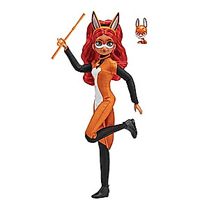 Miraculous Rena Rouge Doll 10.5" Fashion Doll with Accessories and Trixx Kwami by Playmates Toys, Orange