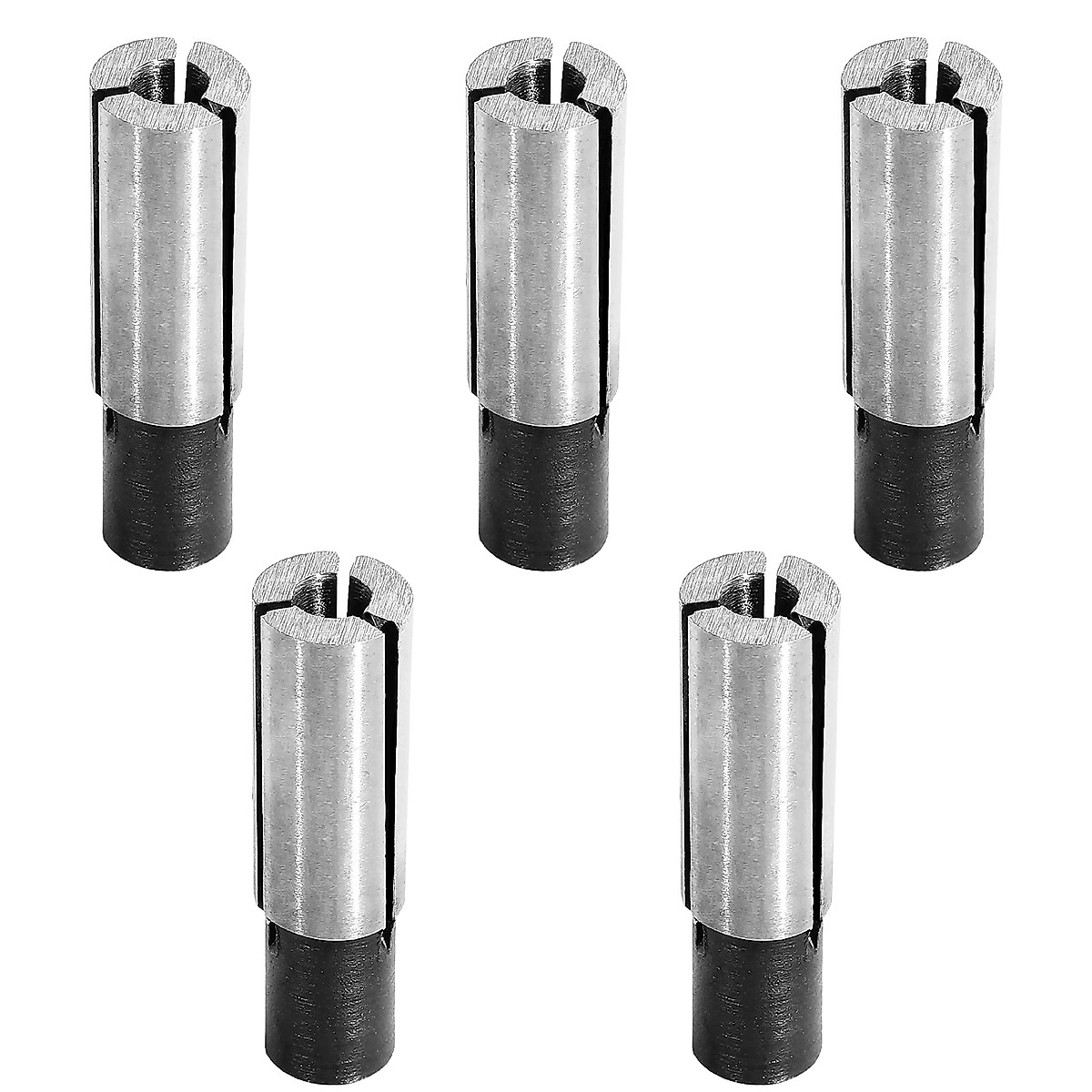 Qjaiune 5Pcs 1/4" to 1/8" Collet Chuck Driver Adapter, CNC Engraving Bit Router Adapter Convert for Engraving Machine Tool