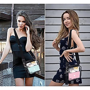 Petutu Clear Purse Clear Crossbody Bag for Women Clear Bag Stadium Approved for Concerts, Festivals, Black