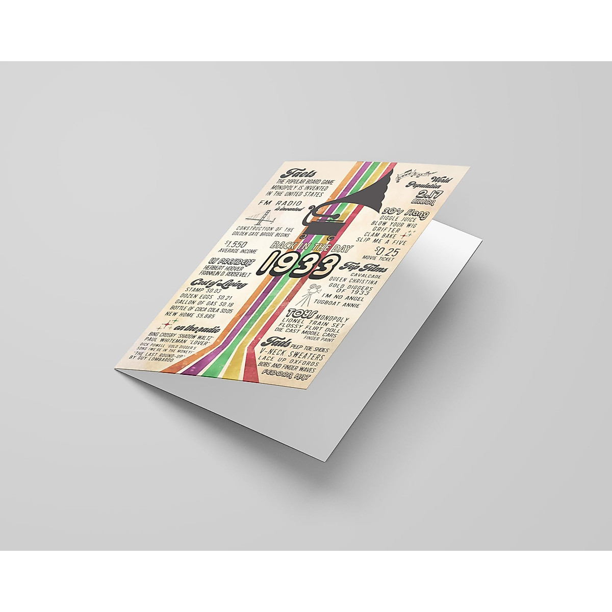 Katie Doodle - Super Cute, 92nd Birthday Card, (Handmade in USA), 92nd Birthday Gifts for Women, 92nd Birthday Gifts for Men, 92nd Birthday Decorations for Men or Women, 1933