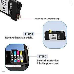 Leize Remanufactured Ink Cartridge Replacement for Epson 822XL 822 XL use for Workforce Pro WF-3820 WF-4820 WF-4830 WF-4833 WF-4834 Printer (Black Cyan Magenta Yellow,4-Pack)