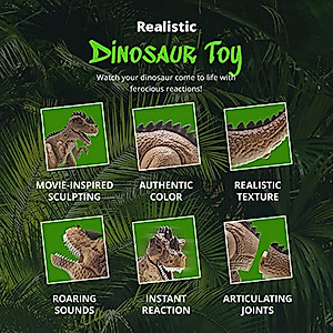 Greenbo Dinosaur Toys Jurassic T Rex Battle Attack Shooting Action Figure Multifunction Realistic Cool Walking RC Tyrannosaurus Rex Toy Good Dinosaur Toys for Kids Boys Girls 3up