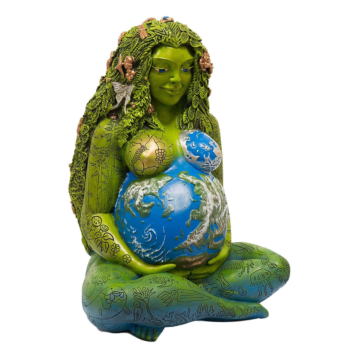 Ebros Gift Millennial Gaia Green Earth Mother Nature Goddess Te Fiti Statue by Oberon Zell in Vivid Colors Home and Garden Decorative Figurine (Extra Large 23" Tall)