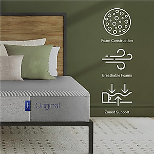 Casper Sleep Original Foam, Memory Foam Mattress, Full Size - Medium Firm Bed in a Box with Zoned SupportTM - 100-Night Trial - 10 Year Warranty - CertiPUR-US® Mattress, Light Grey
