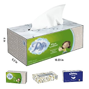 Marble Tissue Box Cover Rectangular,Facial Tissue Box Holder for Dresser Bathroom Decor,Tissue Dispenser for Home, Desks, Nightstands, Car…