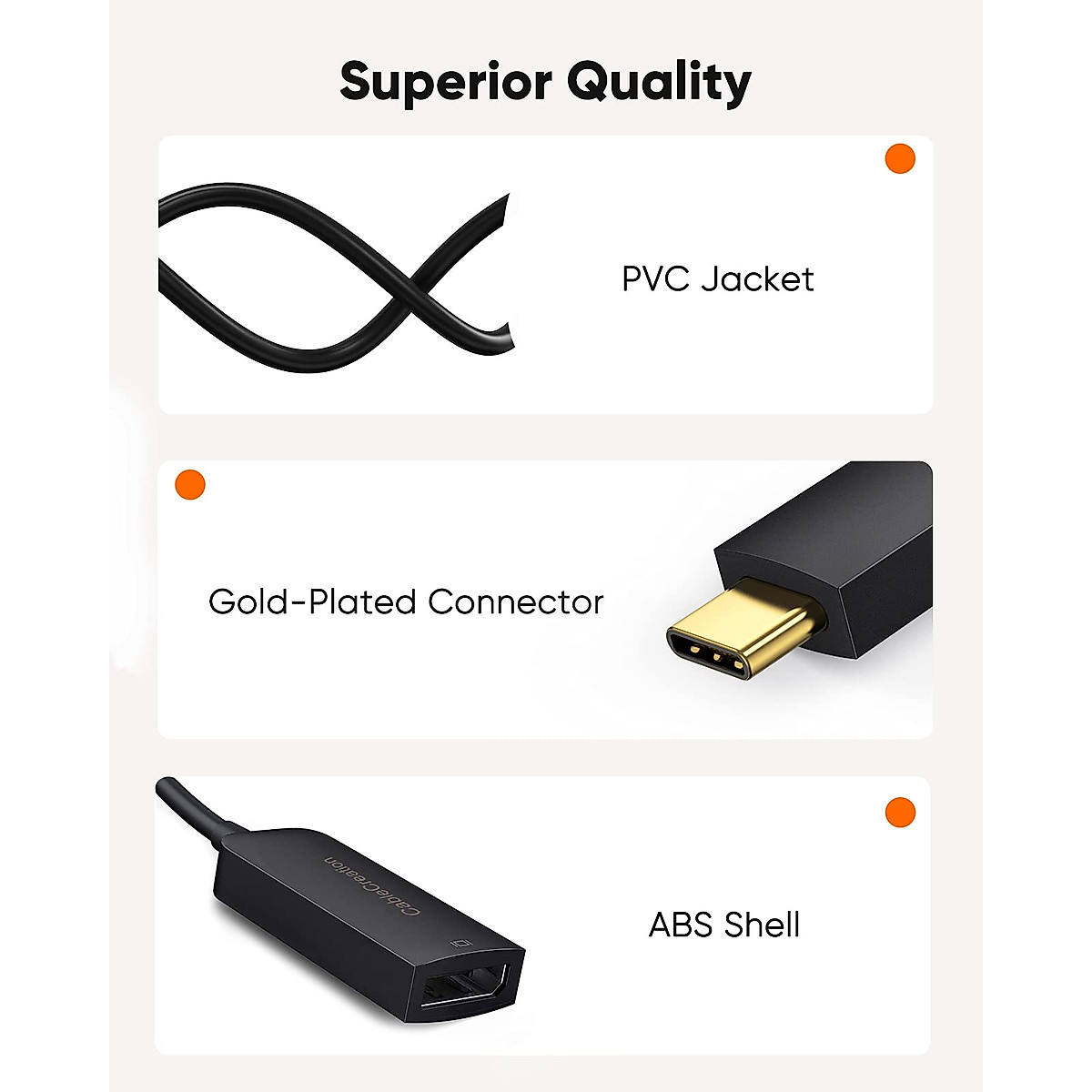 CableCreation USB C to DisplayPort 8K Adapter, 40G Type C to Display Port,USB-C to DP 1.4 [8K@60Hz, 4K@144Hz] HDR, Thunderbolt 4/3 Compatible with Valve Index, MacBook, iPhone 15, XPS, Oculus Rift S