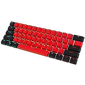 (Only Keycaps) Red Keycaps 60 Percent Custom Key Caps Set with Key Puller for Cherry MX Switches/ RK61/Ducky One 2 Mechancal Keyboard