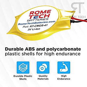 Rome Tech CMOS BIOS Battery for Dell Alienware 14 / Dell Alienware 15 / Dell Alienware 15 R2 Laptop Backup 3V RTC CR2032 Battery with 2 Wire Cable