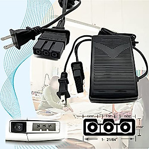 Brother Sewing Machine Foot Pedal and Power Cord, with Sewing Machine Pedal Mat,Apply to Brother jx2517 lx3817 ls2125 xm2701 xl2600 lx3125 1034d lx2500 xl5130 gx37 ls2400 xr3774 ls1520#j00360051