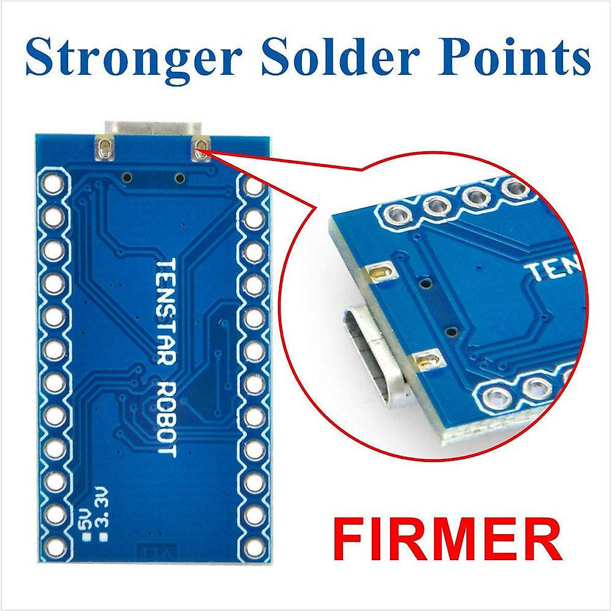 OSOYOO Pro Micro 5V/16MHz Module Board with 2 Row pin Header Replace wit Pro Mini for Arduino