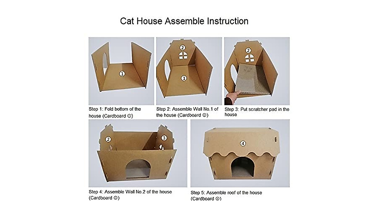 SVY Cozy Cardboard Cat House & Scratcher - Castle Design