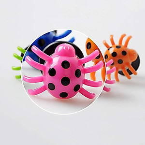 Bounce Spiders Colorful Plastic Funny Activities Bouncing Toys Spider Launcher Jumping Spiders Toy Insect Party 10pcs (Random Color)