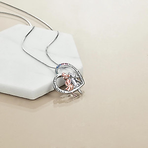 AOBOCO Sisters Necklace From Sister Sterling Silver Big Sisters Female Jewelry Sister Birthday Gifts Soul Sister Gifts for Women My Sister