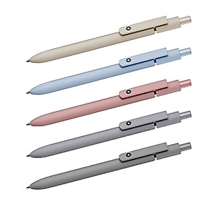 Eeoyu 5pcs Gel Pens Quick Dry Ink Pens Fine Point Retractable Roller Ball Pens Black Ink Smooth Writing Pens, Cute Pens, Aesthetic pens for School Office Home Diary Pens