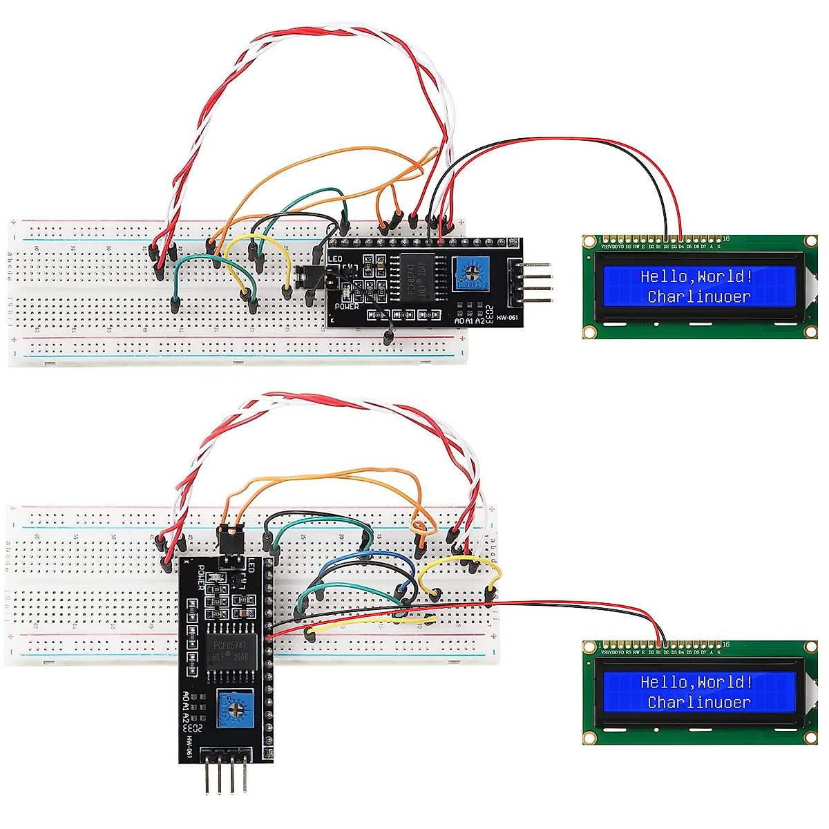 Weewooday 8 Pieces IIC TWI I2C LCD Serial Interface Adapter and LCD Module Display Backlight Compatible with Arduino R3 MEGA2560