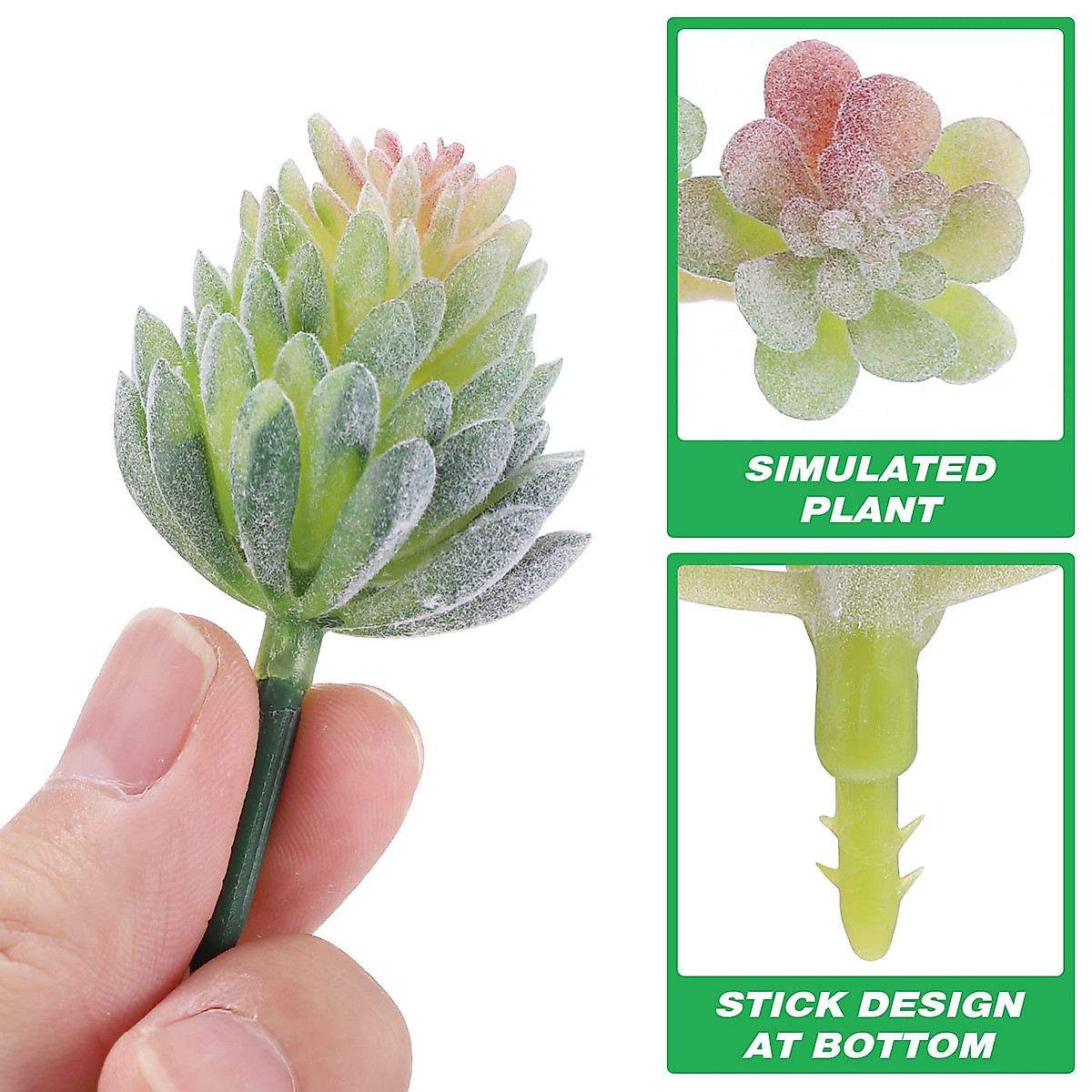 Kisangel 6Pcs Faux Succulents Artificial Simulation Succulents Cactus Artificial Potted Plants Cacti for Home Bonsai Decor Garden Greenery