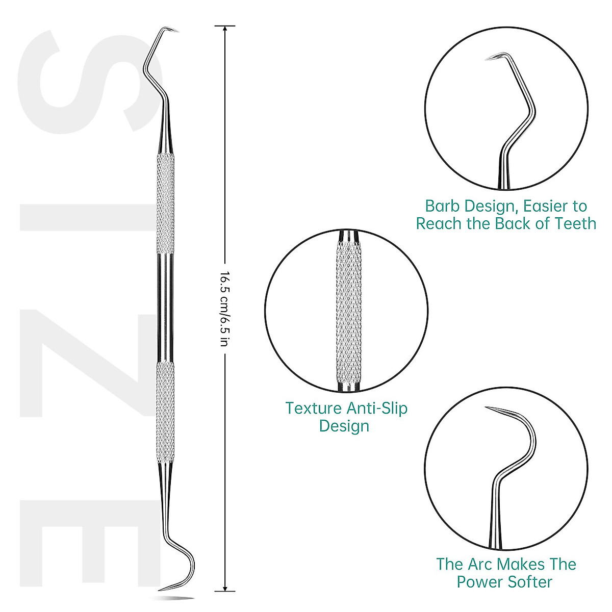 Professional Dental Scraper Tool - Dentist Pick, Medical Stainless Steel, Dental Tarter Scraper for Tooth Stains Remover, Dentist Home Use Tools