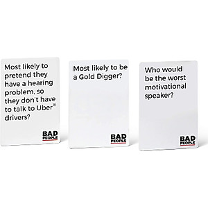 BAD PEOPLE Party Game - RED Expansion -100 New Question Cards for The Hilarious Adult Card Game for Fun Parties and Board Games Night with Your Group - Find Out What Your Friends Really Think of You
