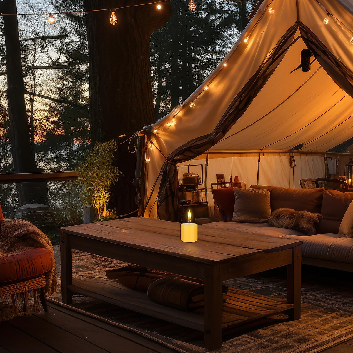 Mega Candles 1 pc Citronella Scented Round Pillar Candle, Hand Poured Paraffin Wax Candles 3 Inch x 3 Inch, Great for Indoor & Outdoor Use, Camping, Party Usage & More