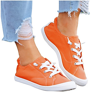 AODONG Walking Shoes for Women,Slip-on Knit Sneakers, Lightweight Breathable Mesh Running Womens Sneakers for Women, Jogging Shoes Orange