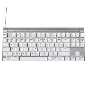 CVEUE EL Keyboard USB 2.0 Wired 87 Keys White Backlit Cherry MX Switch Mechanical Keyboard Suitable for Office and Home Use Gaming Keyboard (Color : White, Size : Red Switch)