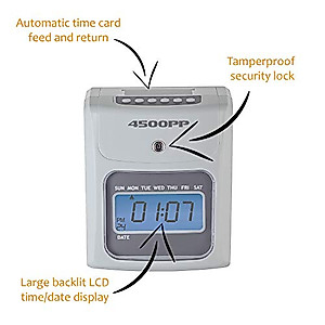Nile Products 4500PP Calculating Time Clock, Small Business Punch Pak, up to 50 Employees, Includes 25 Time Cards, 1 Ink Ribbon and 2 Security Keys