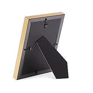 Amazon Basics Rectangular Photo Picture Frame, 5" x 7", Pack of 5, Gold, 6.2 x 8.2 inches