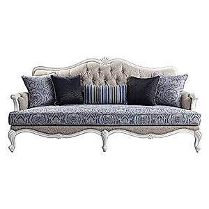 Acme Furniture Upholstered Sofas, Gray, Blue and White