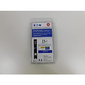Eaton CH 15 Amp 1-Pole Dual Function (Arc Fault/Ground Fault) Plug-On Neutral Circuit Breaker