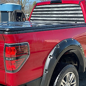 Pair Halogen Tail Lights Compatible with 2009-2014 Ford F-150 F150 SVT Rear Brake Lamps Red Lens LH&RH w/Black Trim Raptor Pickup (Without Bulbs)